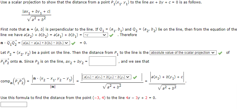 Solved Use a scalar projection to show that the distance | Chegg.com
