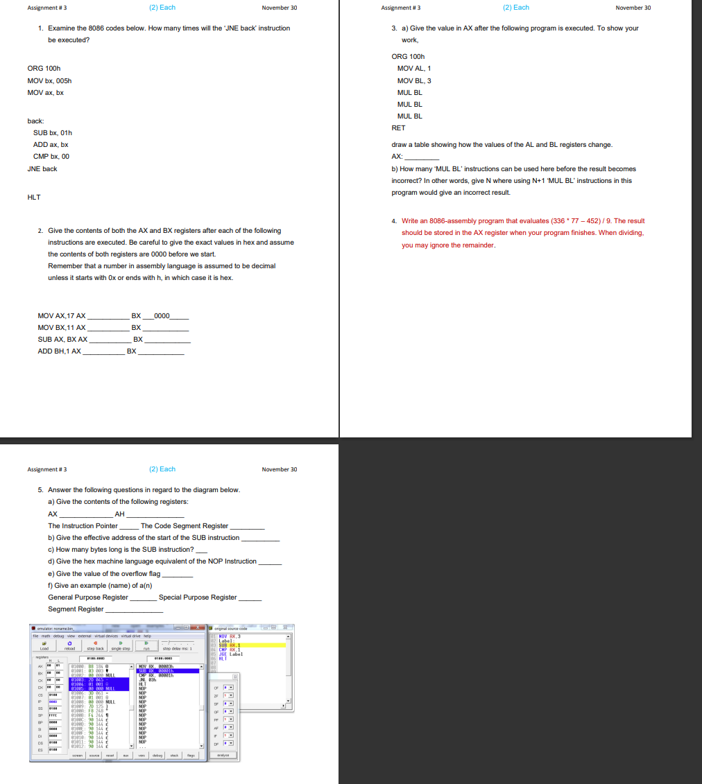 Solved Assignment # 3 (2) Each November 30 1. Examine the | Chegg.com