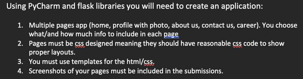 Solved Using PyCharm and flask libraries you will need to | Chegg.com
