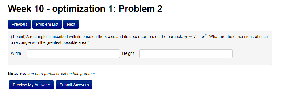Solved Week 10 optimization 1: Problem 2 Previous Problem | Chegg.com