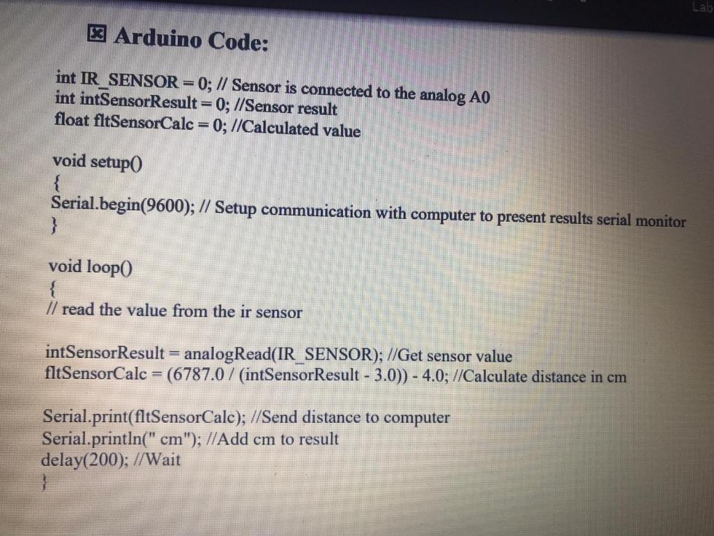Connect the Sharp GP2d12 sensor to ADC channel 0 on | Chegg.com