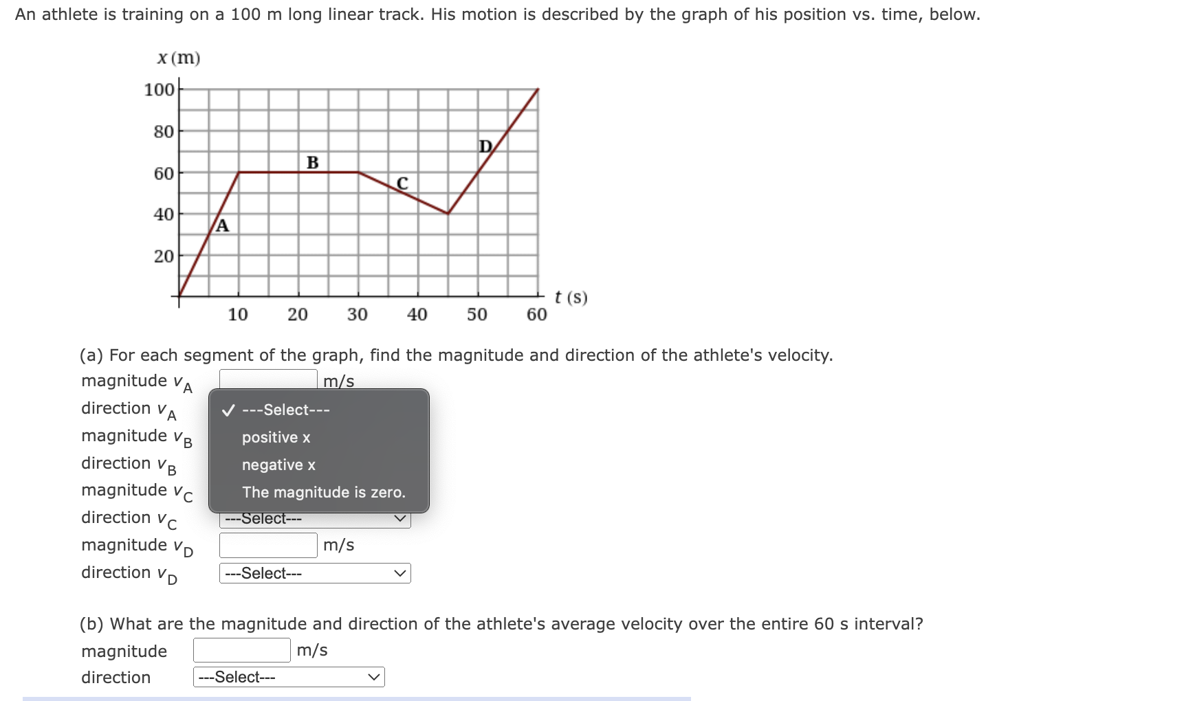 Solved (a) For each segment of the graph, find the magnitude | Chegg.com