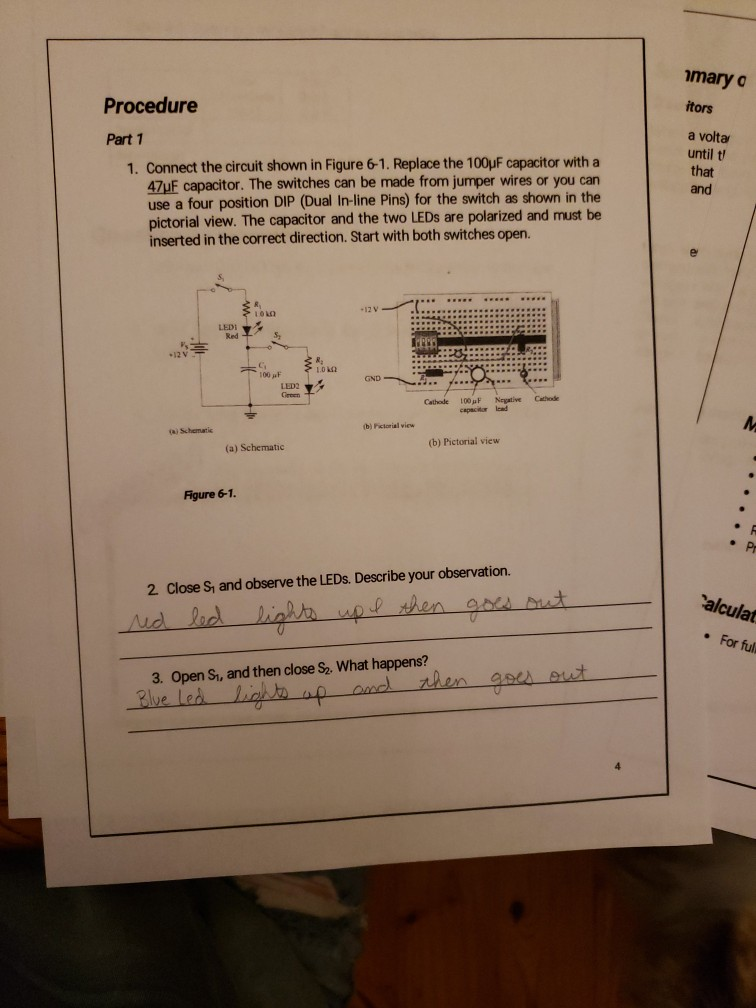 Solved imary o itors Procedure Part 1 1. Connect the circuit | Chegg.com