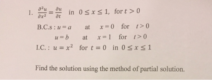 Solved partial differential^2 u/partial differential x^2 = | Chegg.com