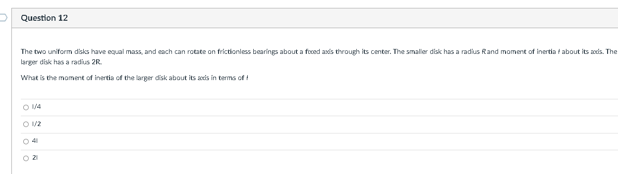 Solved Question 12 The two uniform disks have equal mass, | Chegg.com