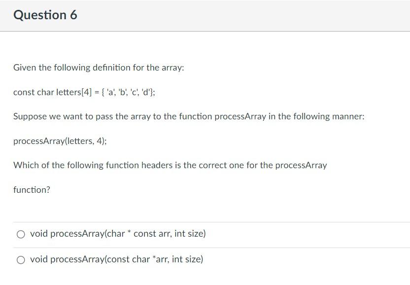 Solved Question 6 Given the following definition for the | Chegg.com