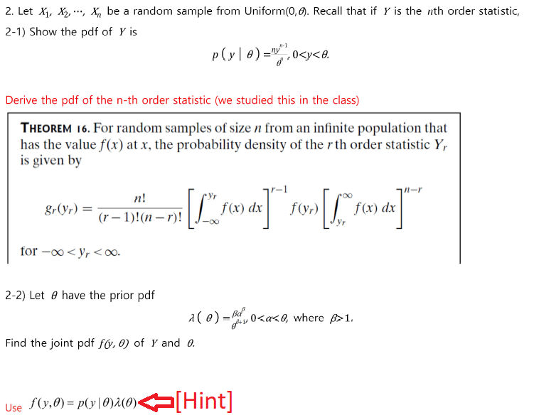 Solved 2. Let X X2, ., X, be a random sample from Uniform(0, | Chegg.com