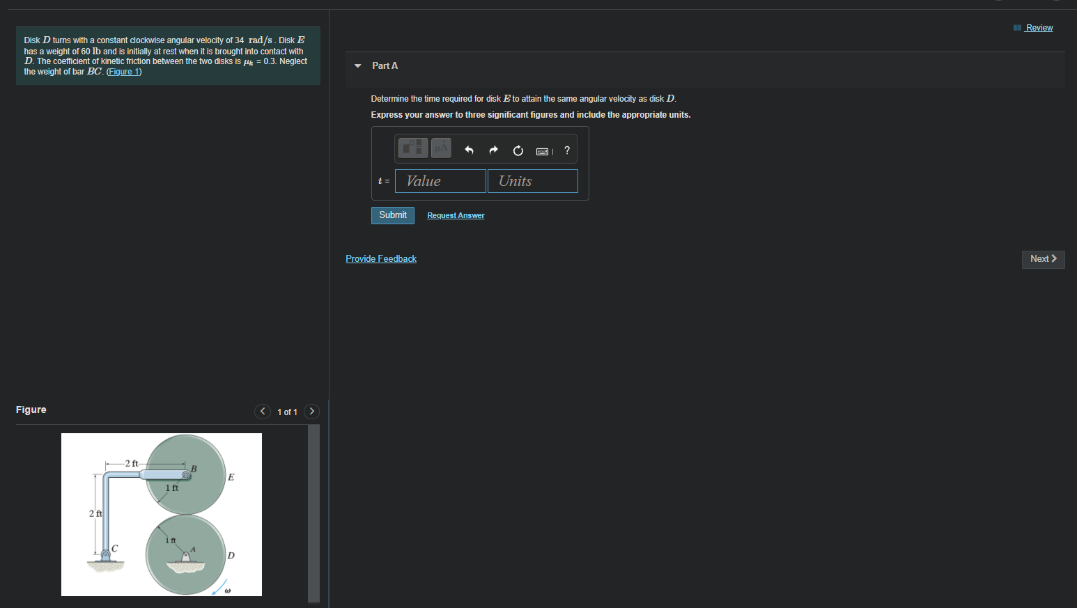 Solved Review Disk D turns with a constant clockwise angular | Chegg.com