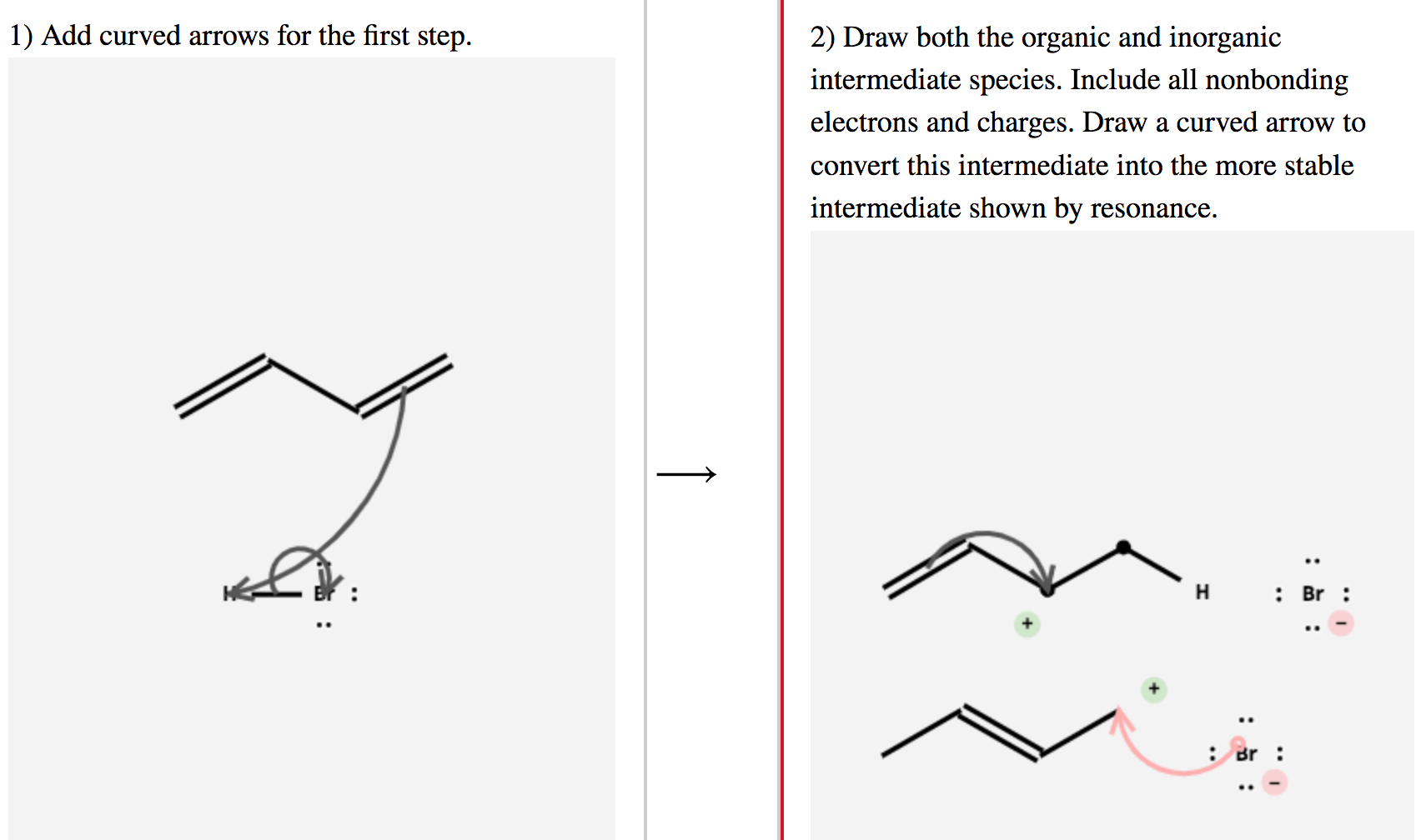 Solved 1,3-Butadiene undergoes an electrophilic addition | Chegg.com