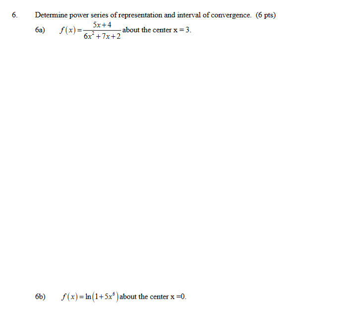 Solved Determine power series of representation and interval | Chegg.com