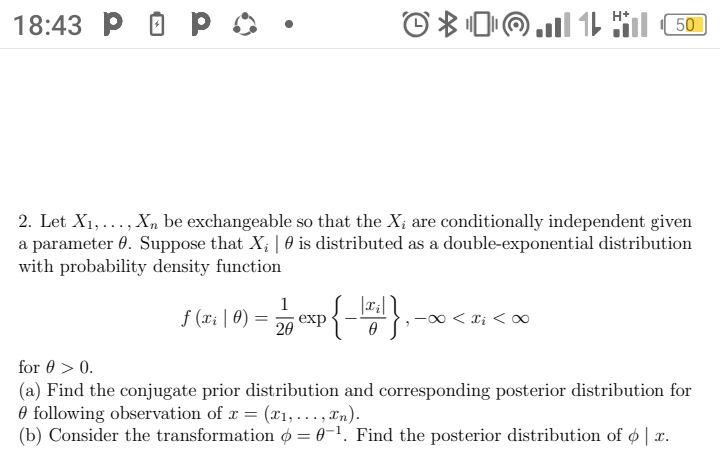 Solved 2. Let X1,…,Xn be exchangeable so that the Xi are | Chegg.com