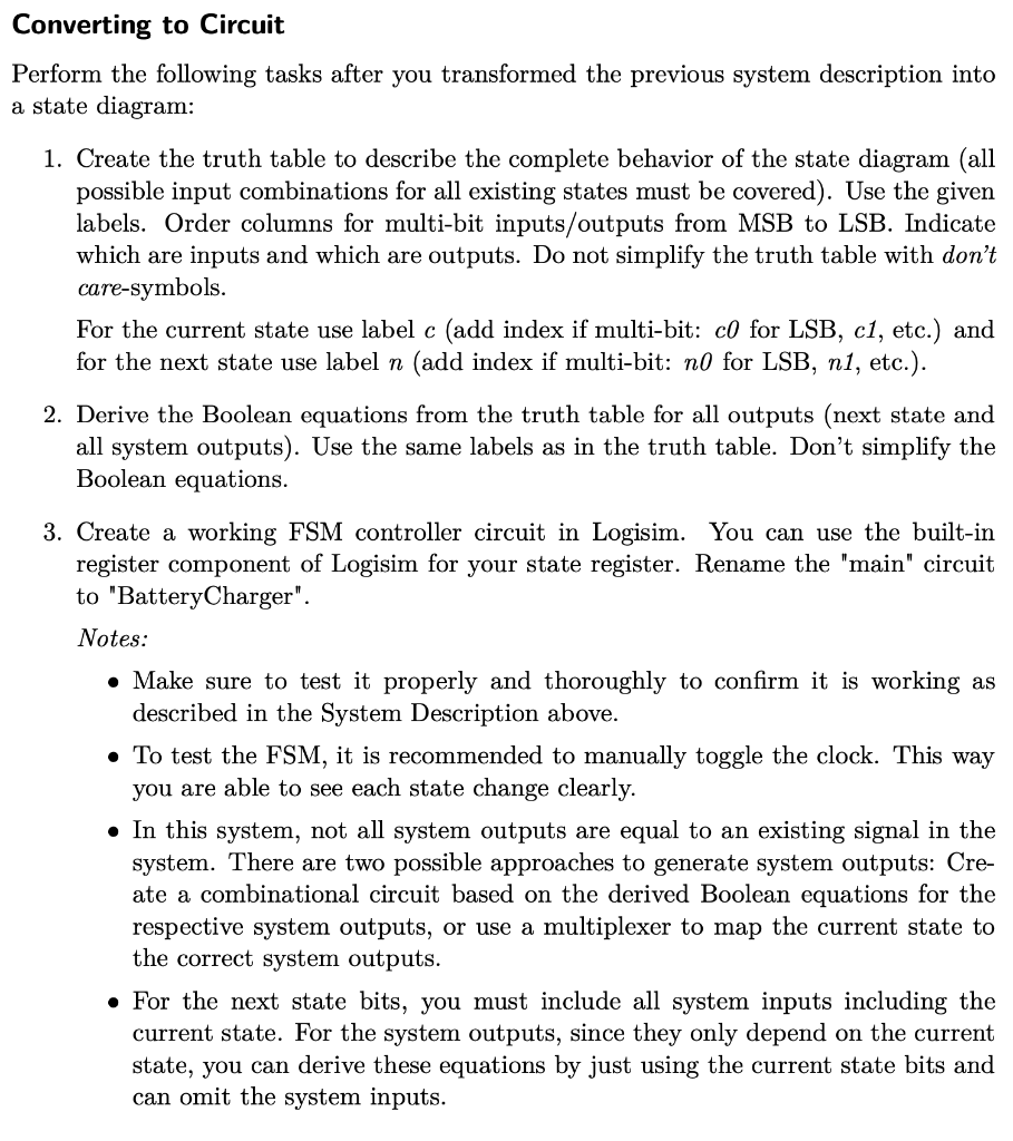 Solved First task: Transform the following system | Chegg.com