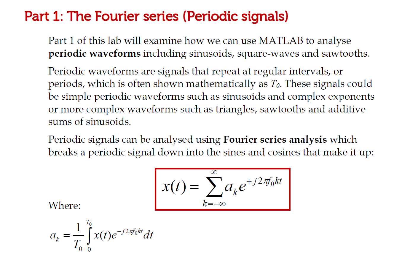 Solved Task 1 – Generating waveforms using Fourier series | Chegg.com