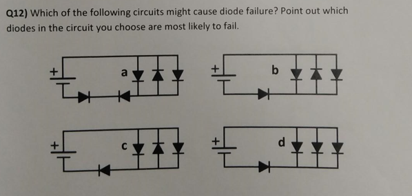 Solved Q12) Which of the following circuits might cause | Chegg.com