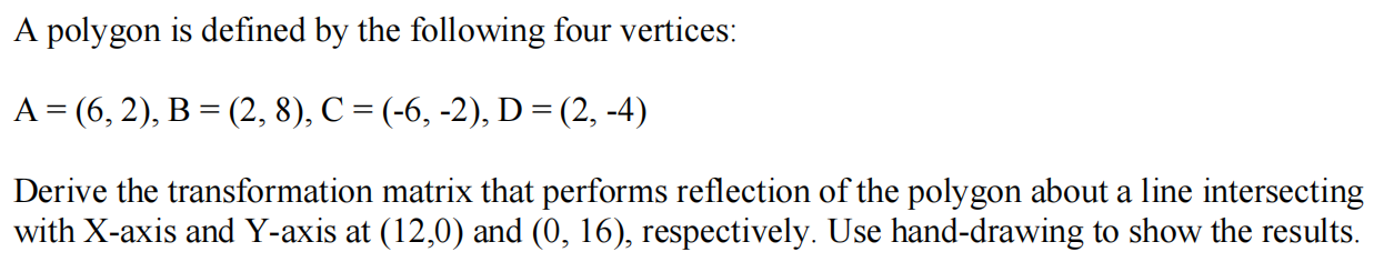 Solved A polygon is defined by the following four vertices: | Chegg.com