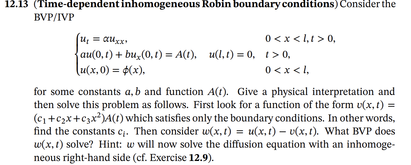 Solved 12.13 (Time-dependent inhomogeneous Robin boundary | Chegg.com