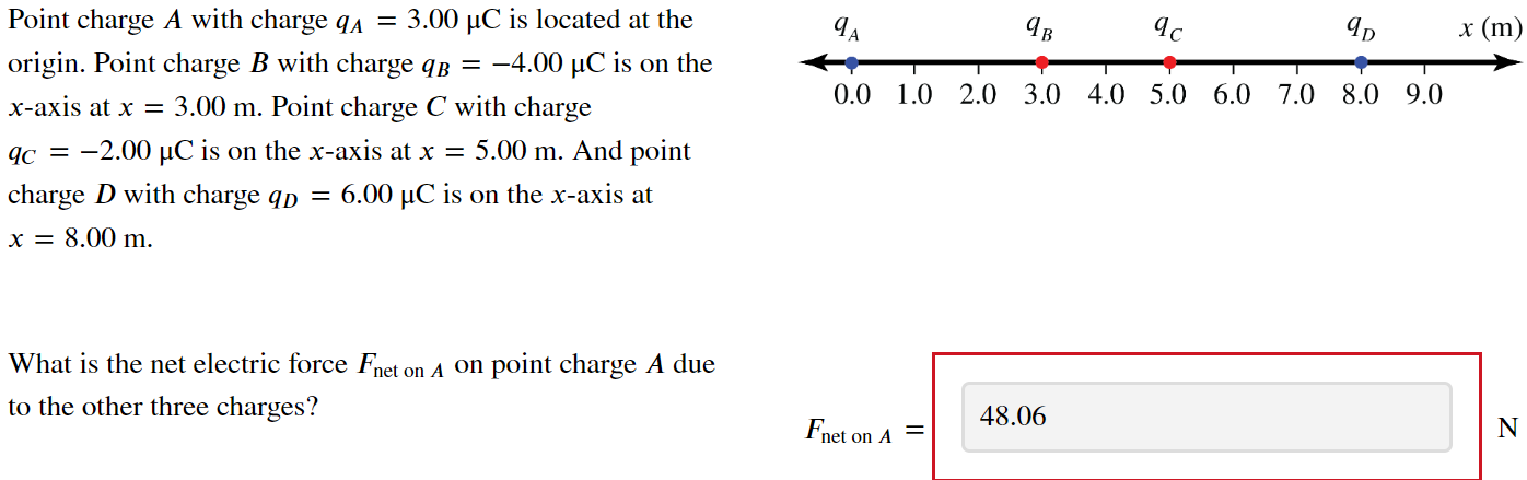 Solved Point charge A with charge qA=3.00μC is located at | Chegg.com