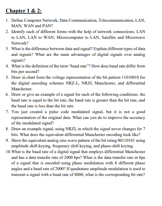 Solved 1 Define Computer Network Data Communication 
