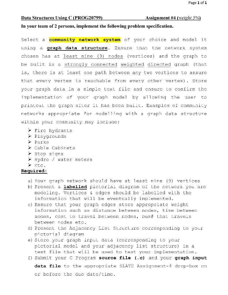 Solved Page 1 of 1 Data Structures Using C (PROG20799) | Chegg.com
