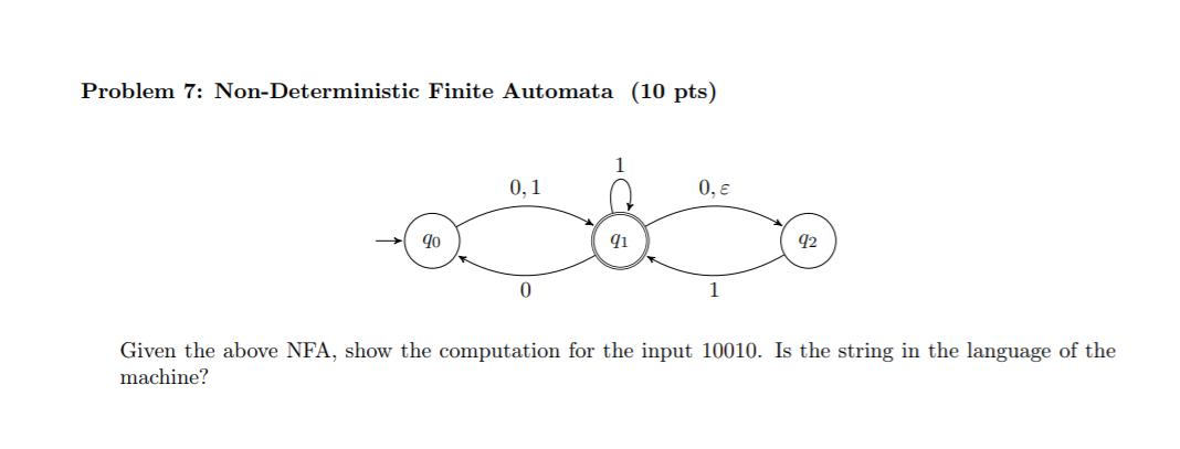 Solved Problem 7: Non-Deterministic Finite Automata (10 pts) | Chegg.com