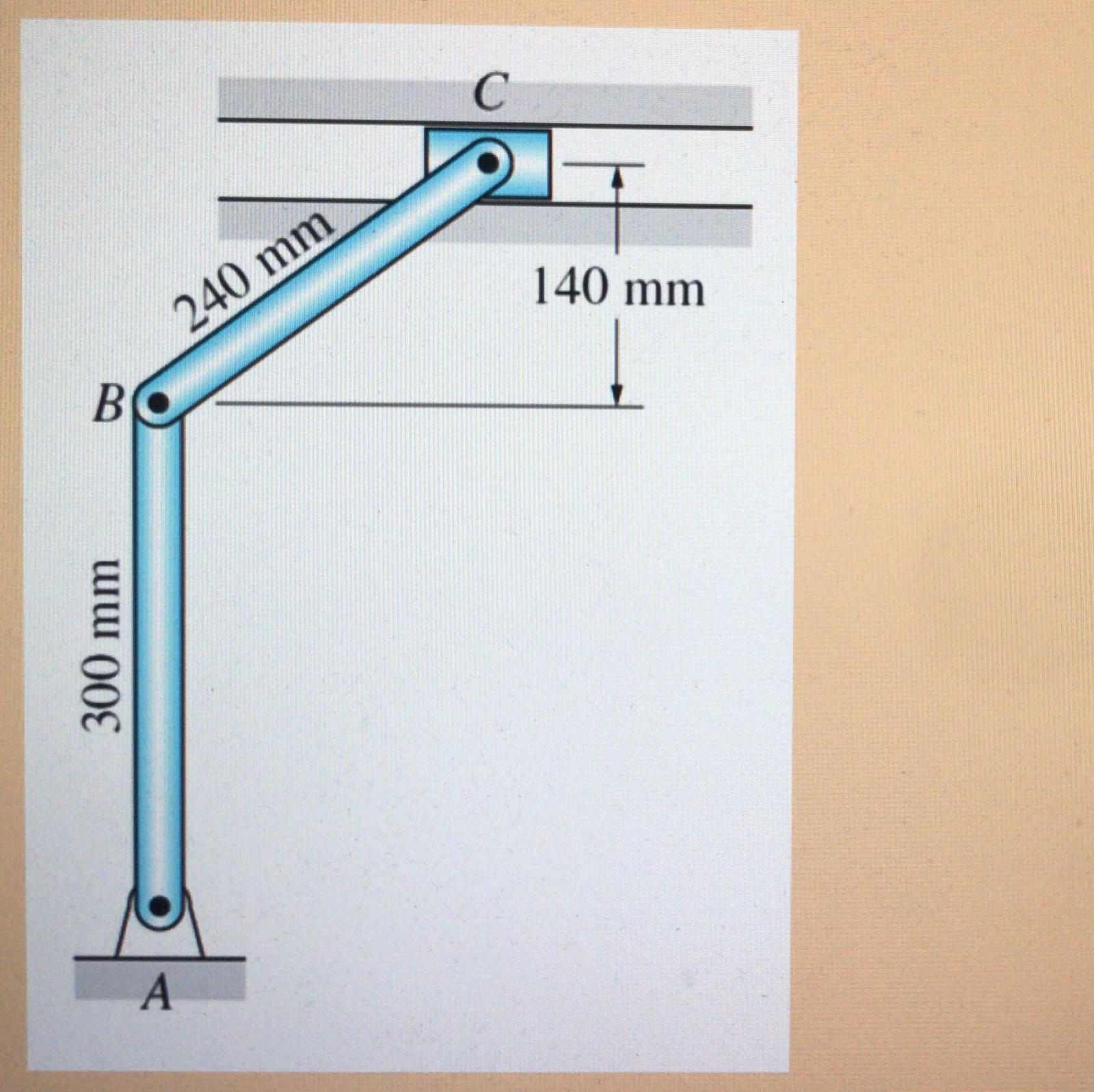 Solved The slider C of the mechanism moves to the left with | Chegg.com