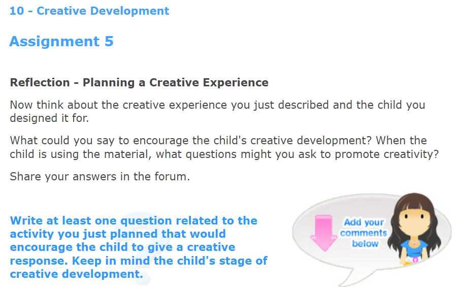 Solved Reflection - Planning a Creative Experience Now think | Chegg.com