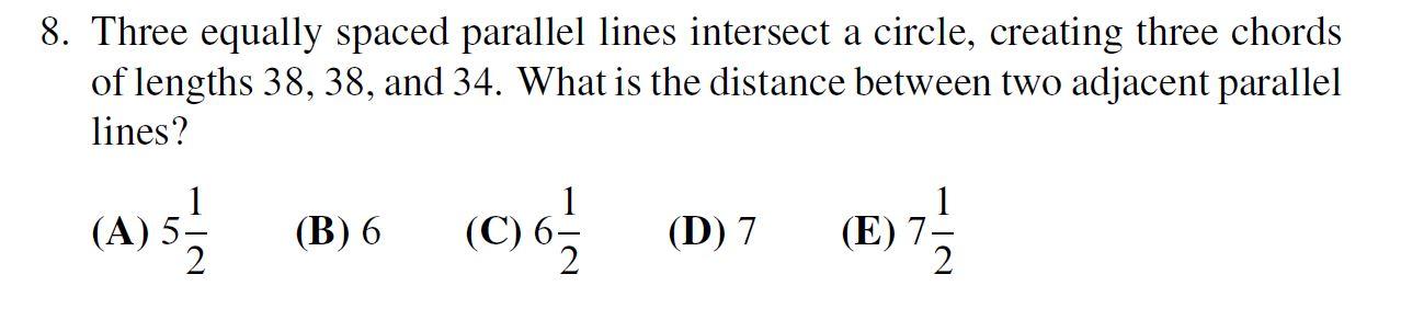 Solved 8. Three equally spaced parallel lines intersect a | Chegg.com