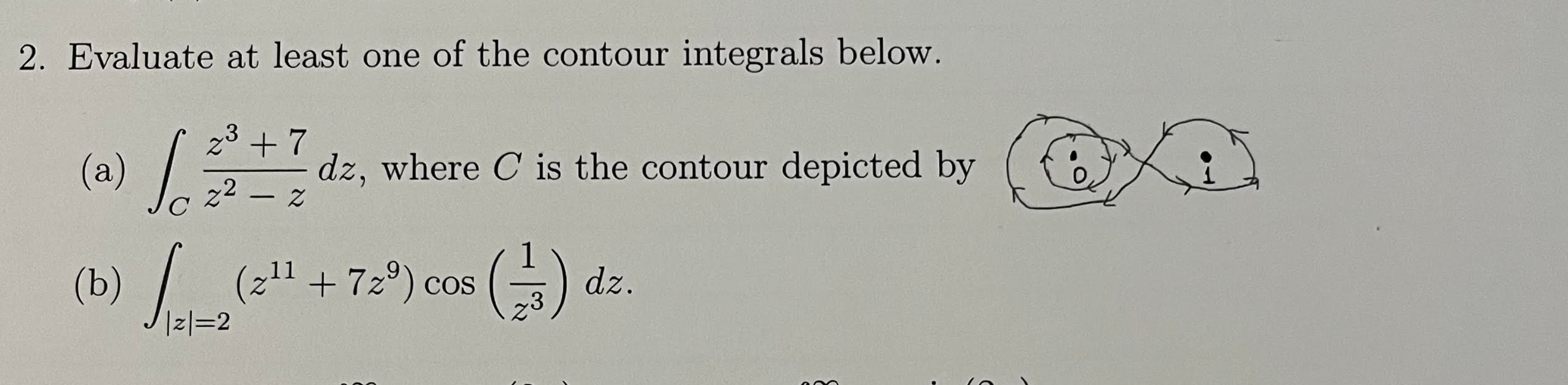 Solved Evaluate at least one of the contour integrals | Chegg.com