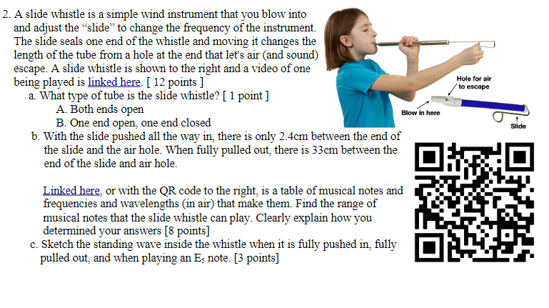 2. A slide whistle is a simple wind instrument that | Chegg.com