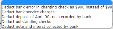 Solved Deduct bank error in charging check as $900 instead | Chegg.com