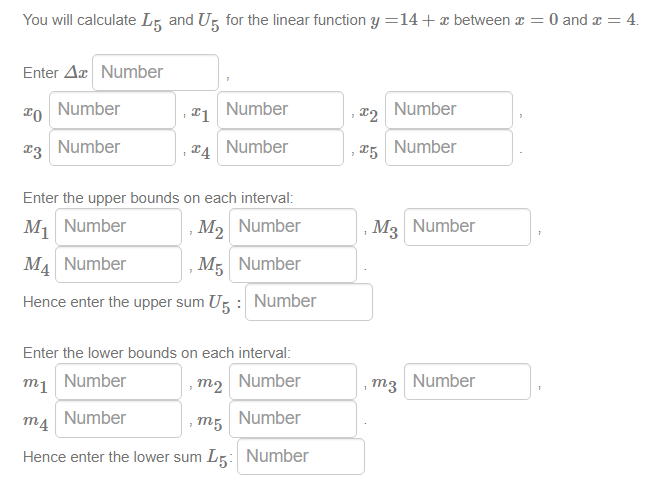Solved You will calculate L5 and Ug for the linear function | Chegg.com