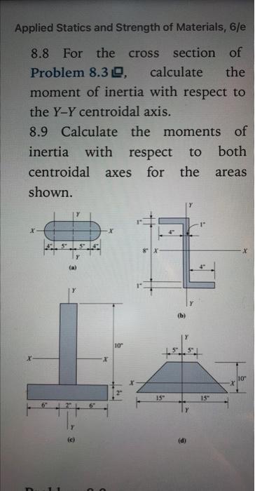 Solved Applied Statics and Strength of Materials, 6/e 8.8 | Chegg.com