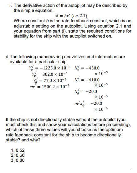 Practice Question Ship Hydrodynamics, Topic: | Chegg.com