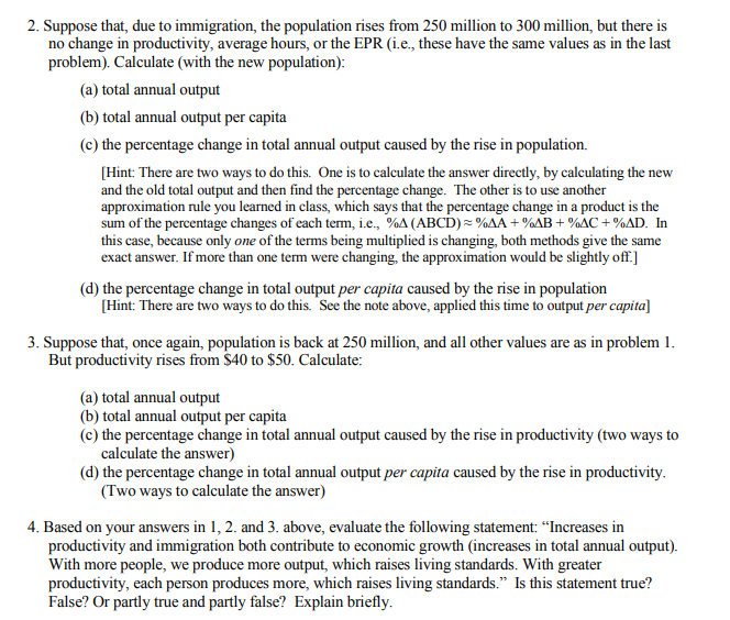 Part II. Using the Long-Run Growth Formulas For the | Chegg.com