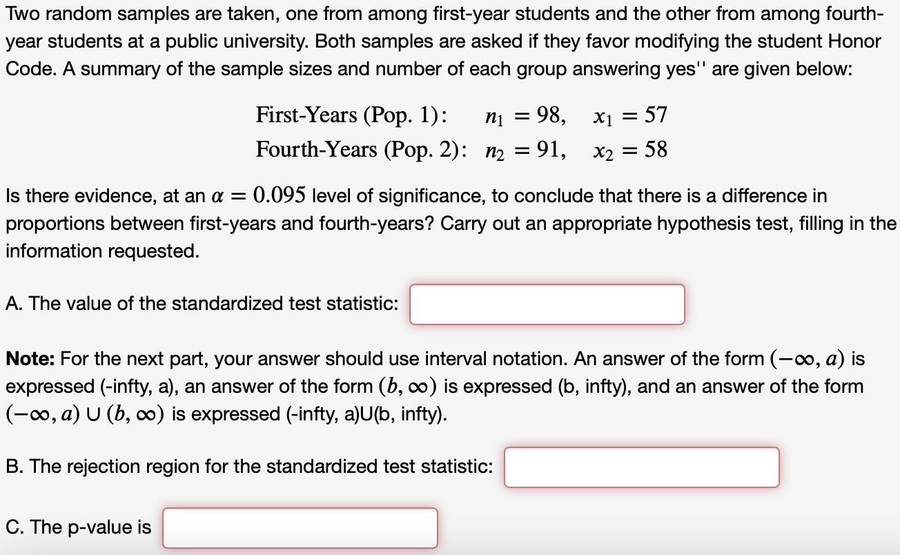 Solved Two random samples are taken, one from among | Chegg.com