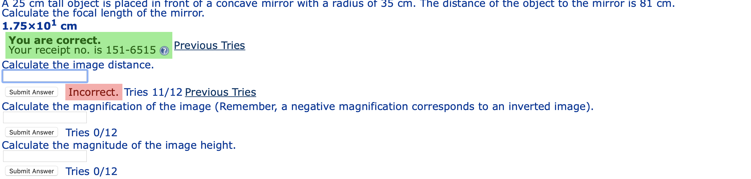 Solved A 25 cm tall object is placed in front of a concave | Chegg.com