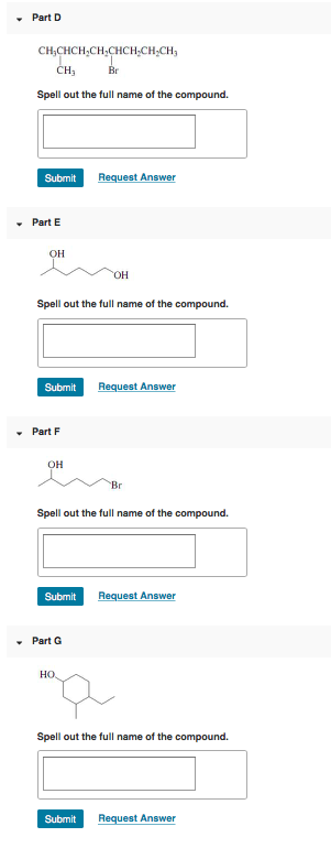 Solved Part D CH CHCHCH CHCHCH-CH3 CH3 Spell out the full | Chegg.com