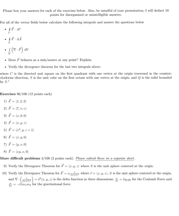 Solved Please box your answers for each of the exercises | Chegg.com