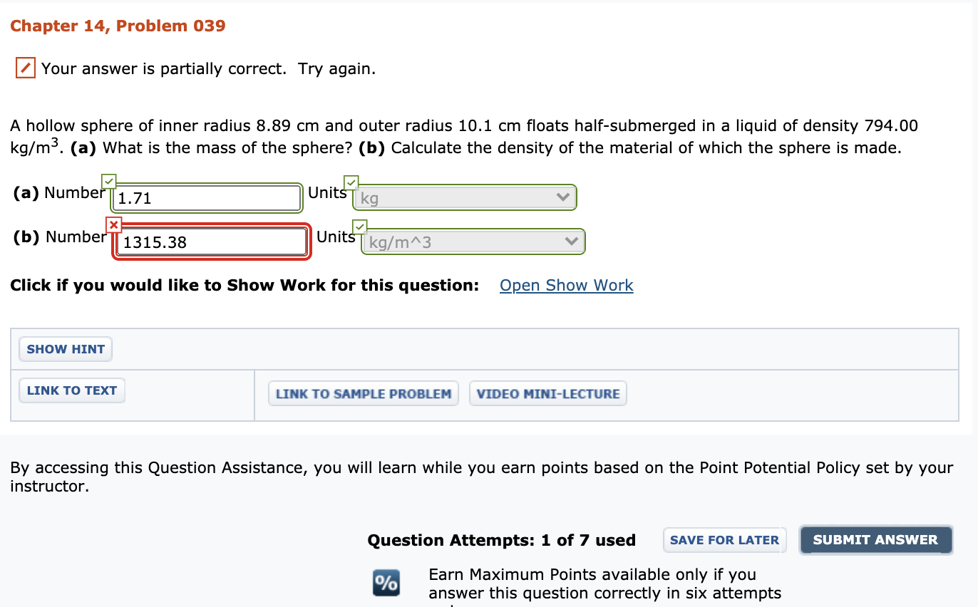 Solved Chapter 14, Problem 039 Your answer is partially | Chegg.com