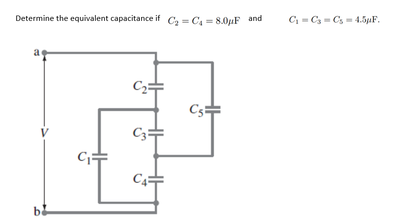Solved Determine the equivalent capacitance if C2=C4=8.0μF | Chegg.com