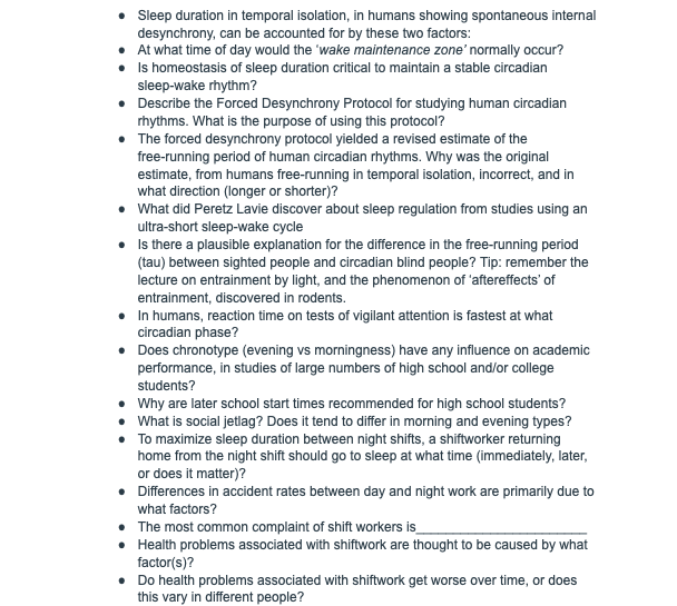 Solved - Sleep duration in temporal isolation, in humans | Chegg.com