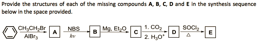 Solved Organic chemistry help! Provide the structures of the | Chegg.com