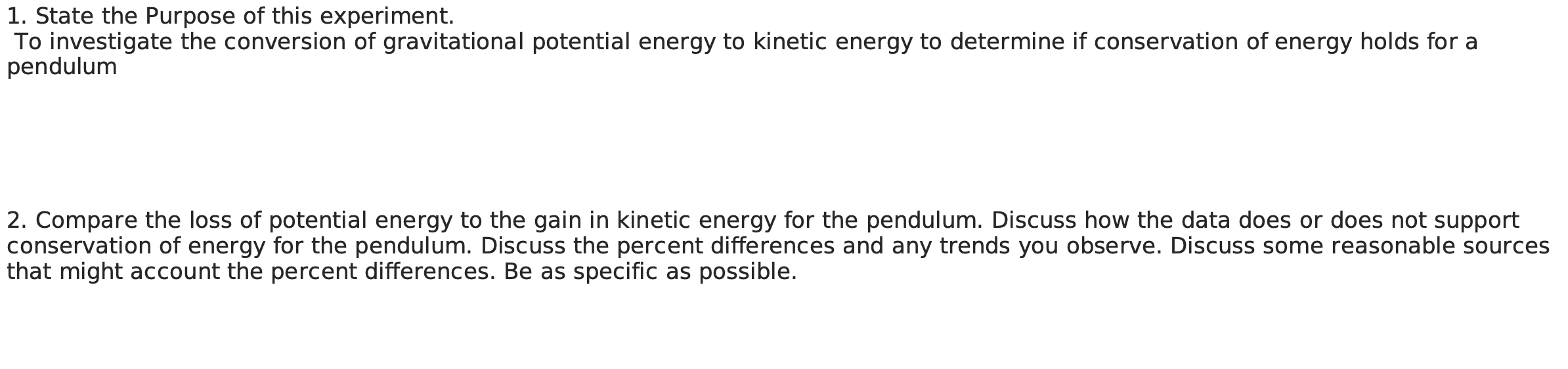 Solved This lab investigates the conversion of gravitational | Chegg.com