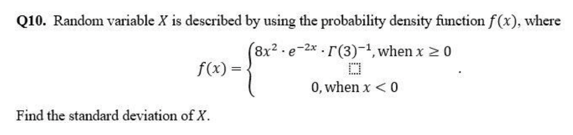 Solved Find the standard deviation of X. ( Need help ASAP) | Chegg.com