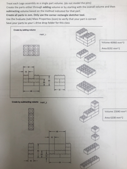 Treat each Lego assembly as a single part volume. (do | Chegg.com