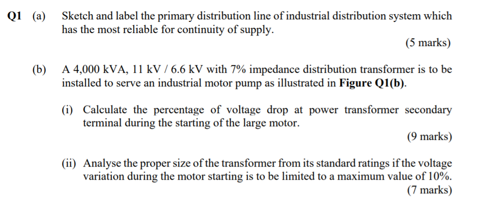 Solved Q1 (a) Sketch and label the primary distribution line | Chegg.com