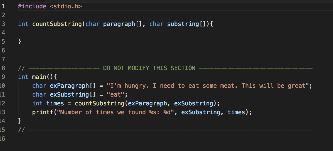 Solved #include 3 int countSubstring(char paragraph[], char | Chegg.com