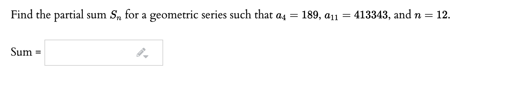 Solved Find the partial sum Sn for a geometric series such | Chegg.com