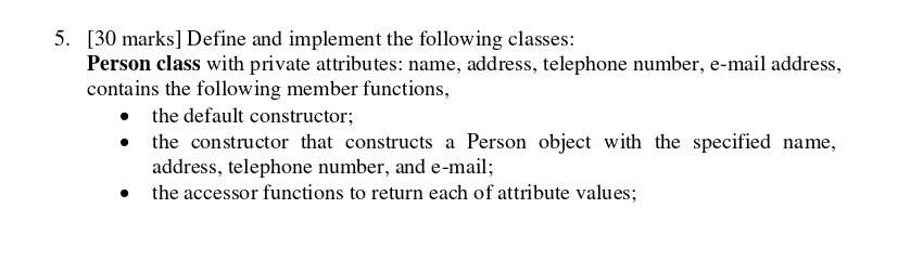 Solved 5 30 Marks Define And Implement The Following 4116