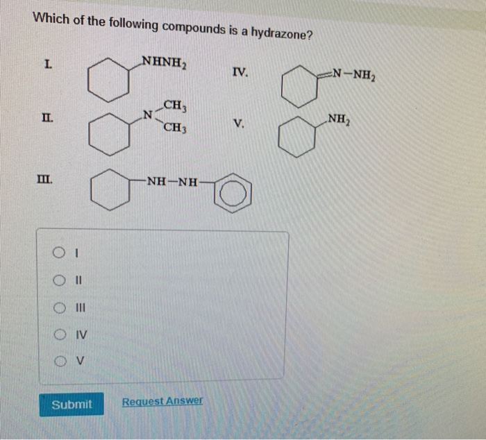 Solved Which of the following compounds is a hydrazone? NHNH | Chegg.com